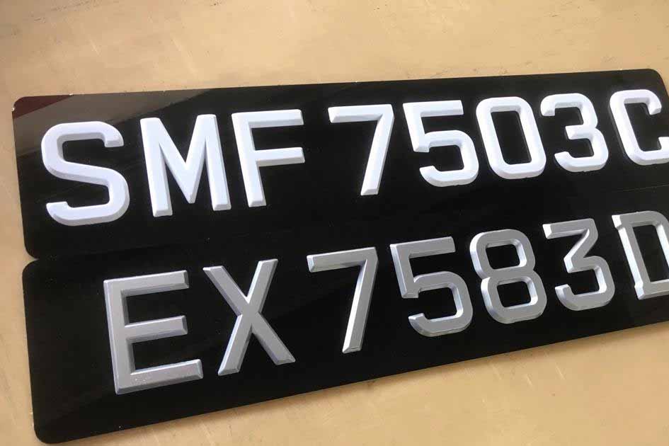 Chuan Heng 3D Standard White or Matt Silver on Acrylic Black Plates ...
