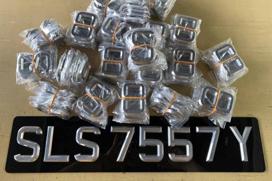 Chuan Heng 3D Chrome on Acrylic Black Plates Bodykits | Shop on Sgcarmart